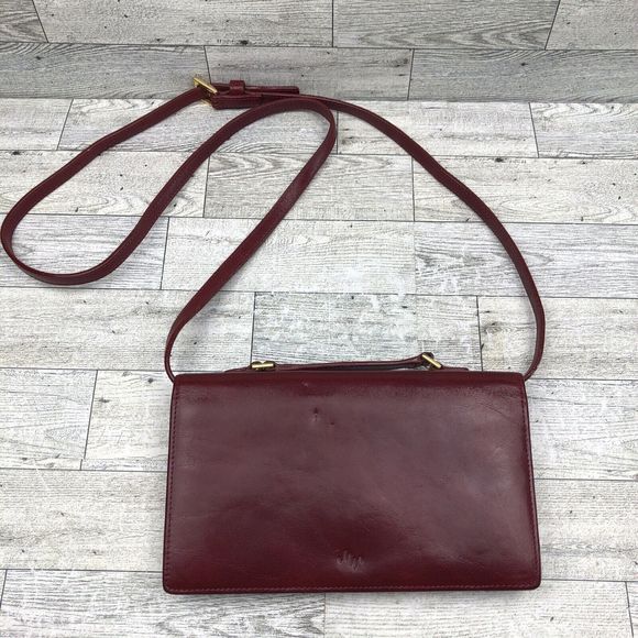 Monsac | Bags | Monsac Red Leather Crossbody Purse Wallet Card Slots ...